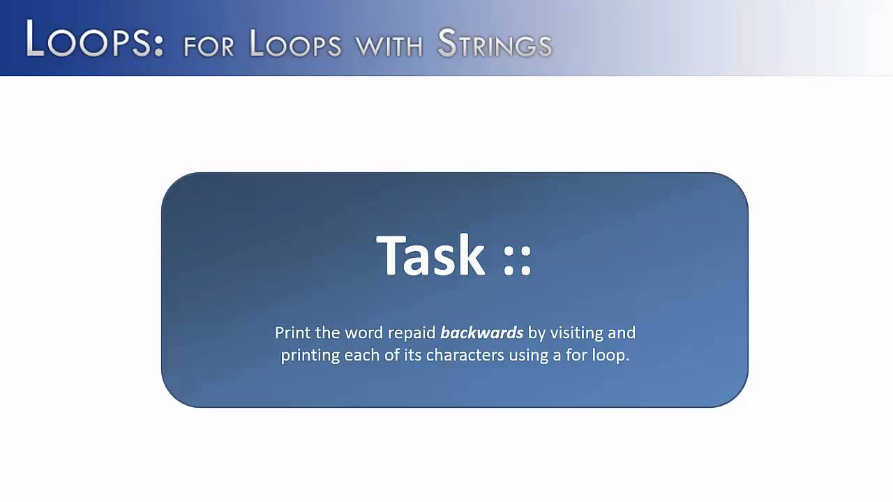 Loops Part 2: For Loops with Strings (Java)