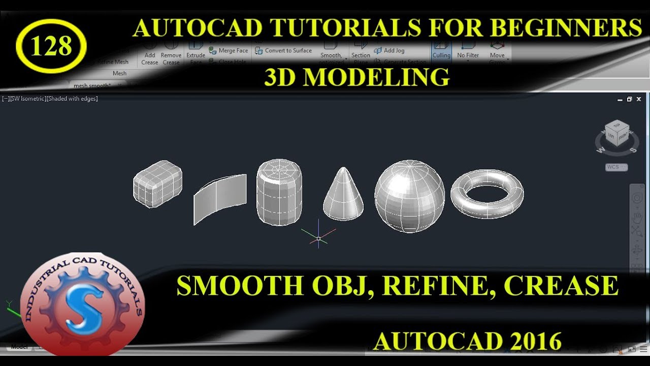 SMOOTH OBJECTS || ADD & REMOVE CREASE || BASIC TUTORIALS FOR BEGINNERS || AUTO CAD 2016