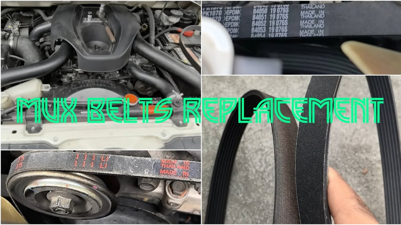 Fan belt (AC belt/Compressor belt) and Serpentine belt (Alternator belt) replacement  for ISUZU MUX 