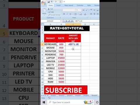 How to Calculate GST % in Excel || #shorts 🔥🔥👍🔥🔥