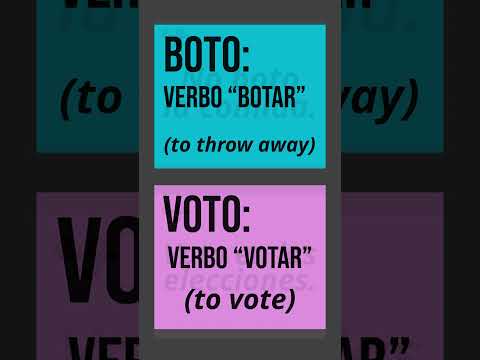 Homophones in Spanish - Boto & Voto (114)