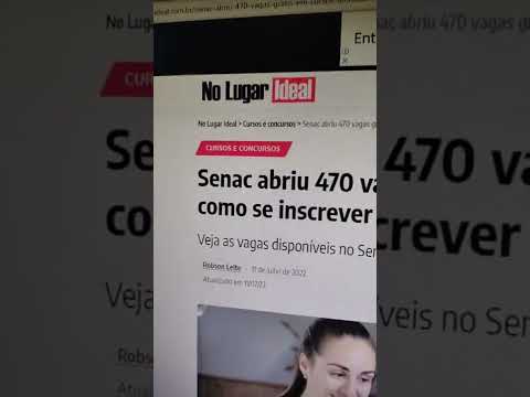 Senac abriu 470 vagas em cursos técnicos gratuitos, link na descrição do vídeo!!