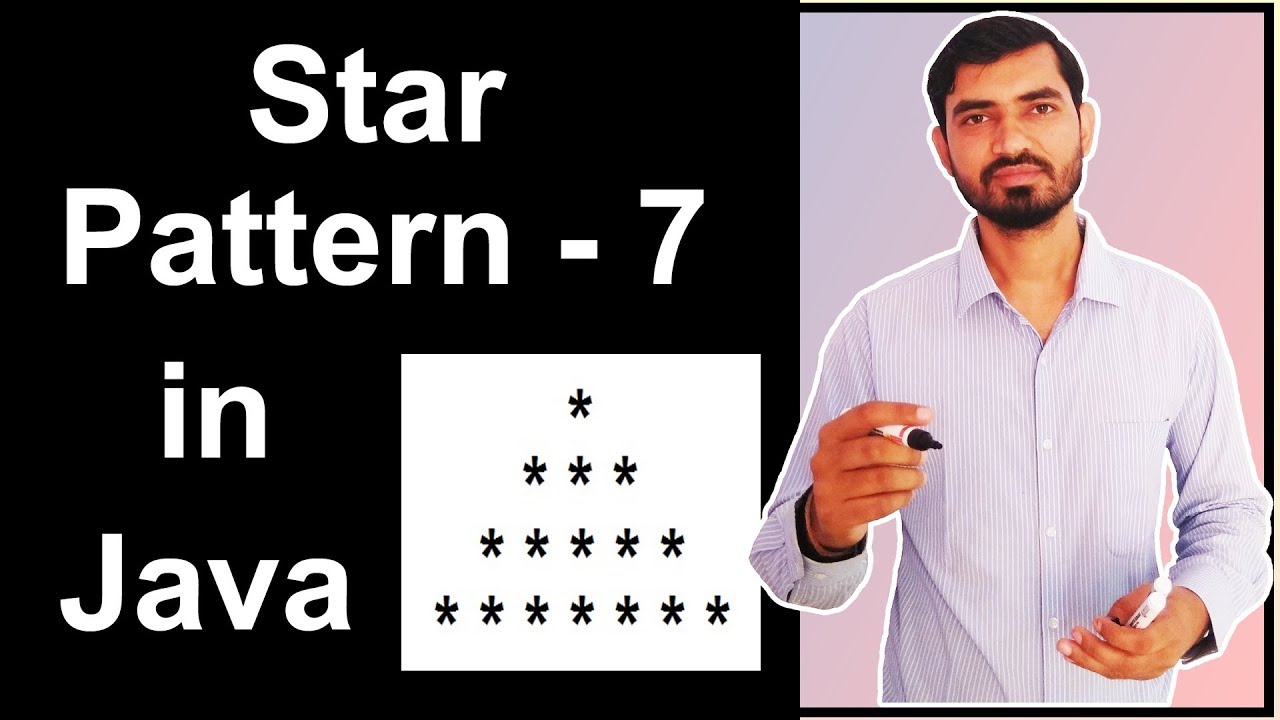 Star Pattern - 7 Program (Logic) in Java by Deepak