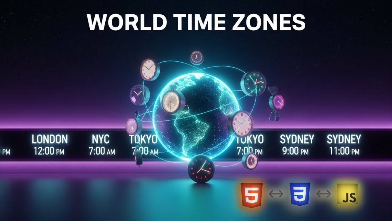 Create a stunning World Clock with HTML, CSS & JavaScript - Full Tutorial! - Write in code