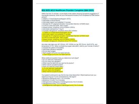 RQI 2025 ACLS Healthcare Provider Complete Q&A 2024