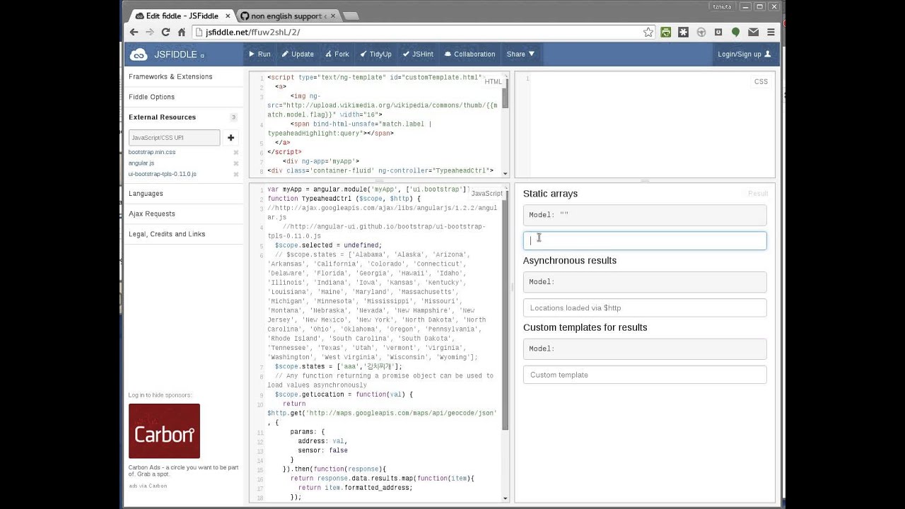 angularjs 1.2.1 test for type ahead