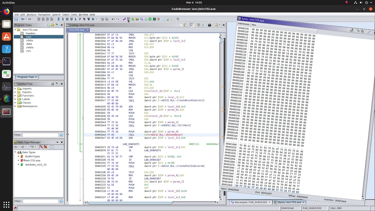Ghidra software reverse engineering (SRE) framework