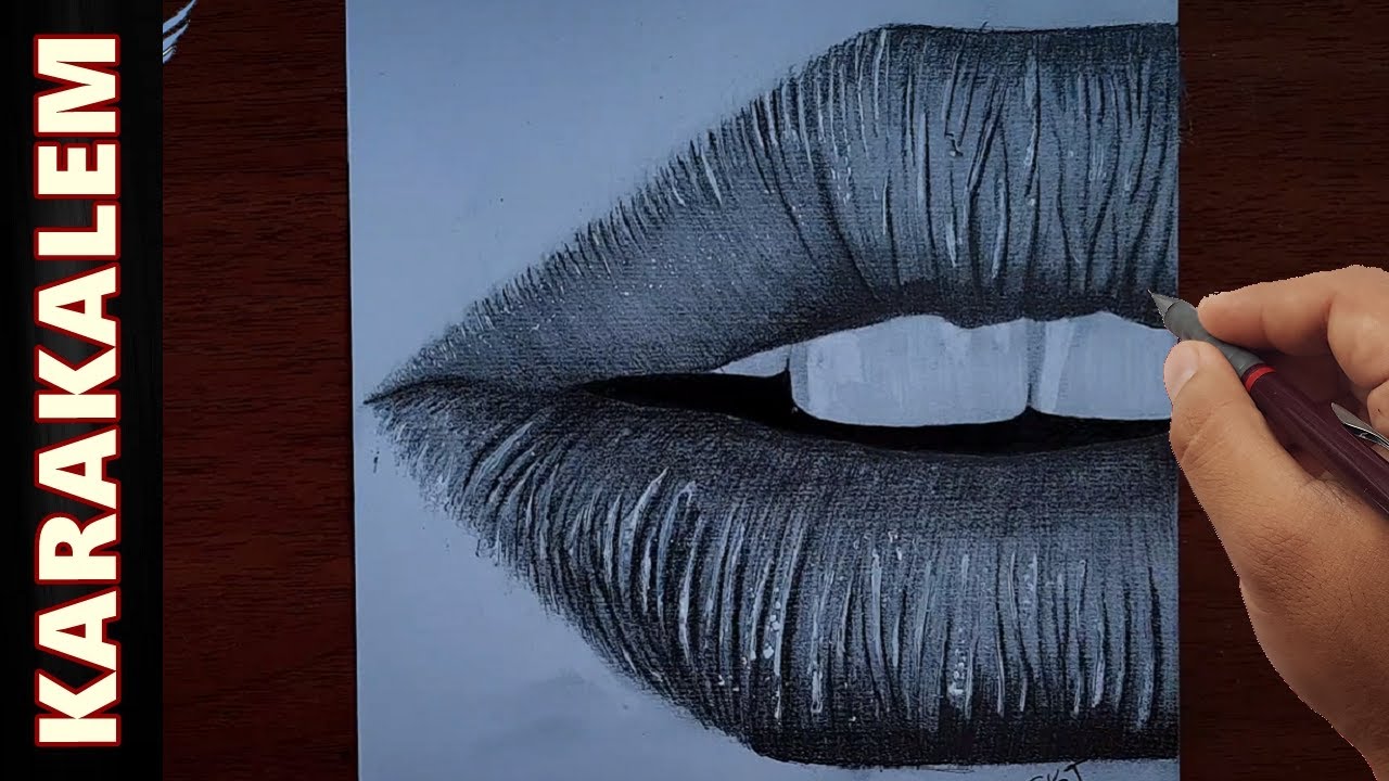 KARAKALEM DUDAK ÇİZİMİ - DUDAK NASIL ÇİZİLİR - KARAKALEM ÇİZİMİ