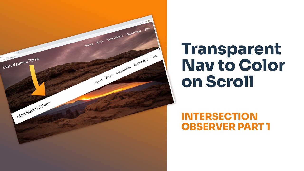 Transparent Nav to Background Color Nav on Scroll with Javascript (Intersection Observer API, Part1)