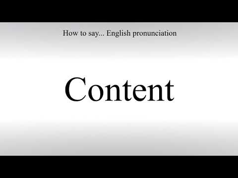 How To Pronounce Content - How To Say: American pronunciation