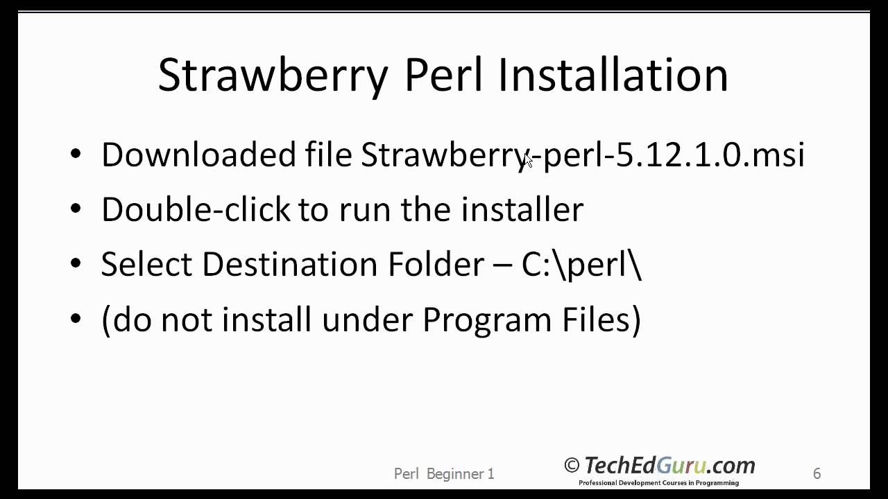 PERL Beginner 1 - Getting Started with PERL