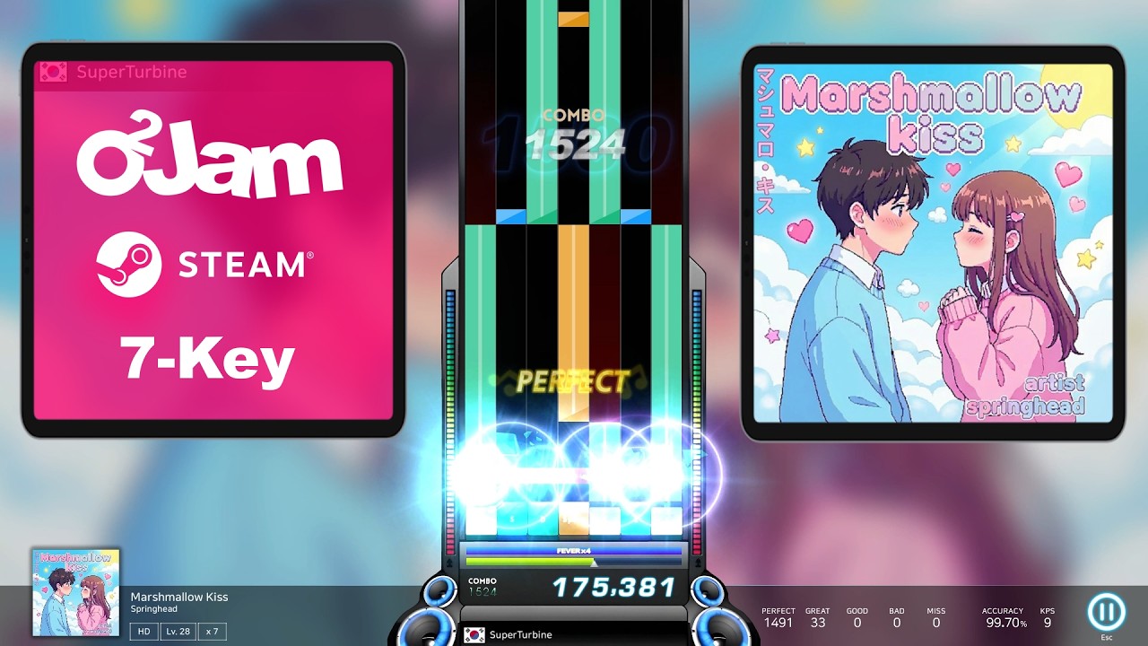 [O2Jam] 7Key - Marshmallow Kiss Play Movie | RhythmGame