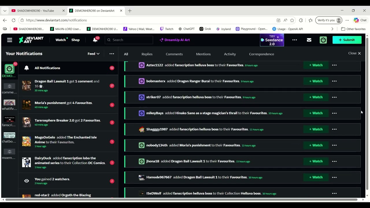 i just got 52 notifications on deviantart(may 13th 2026)