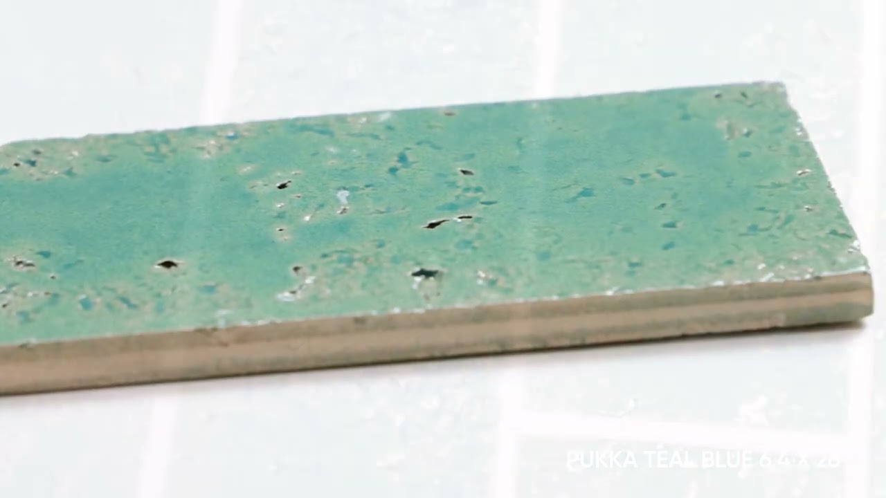 Akap Teal Gloss Ceramic 6.4cm x 26cm Tile