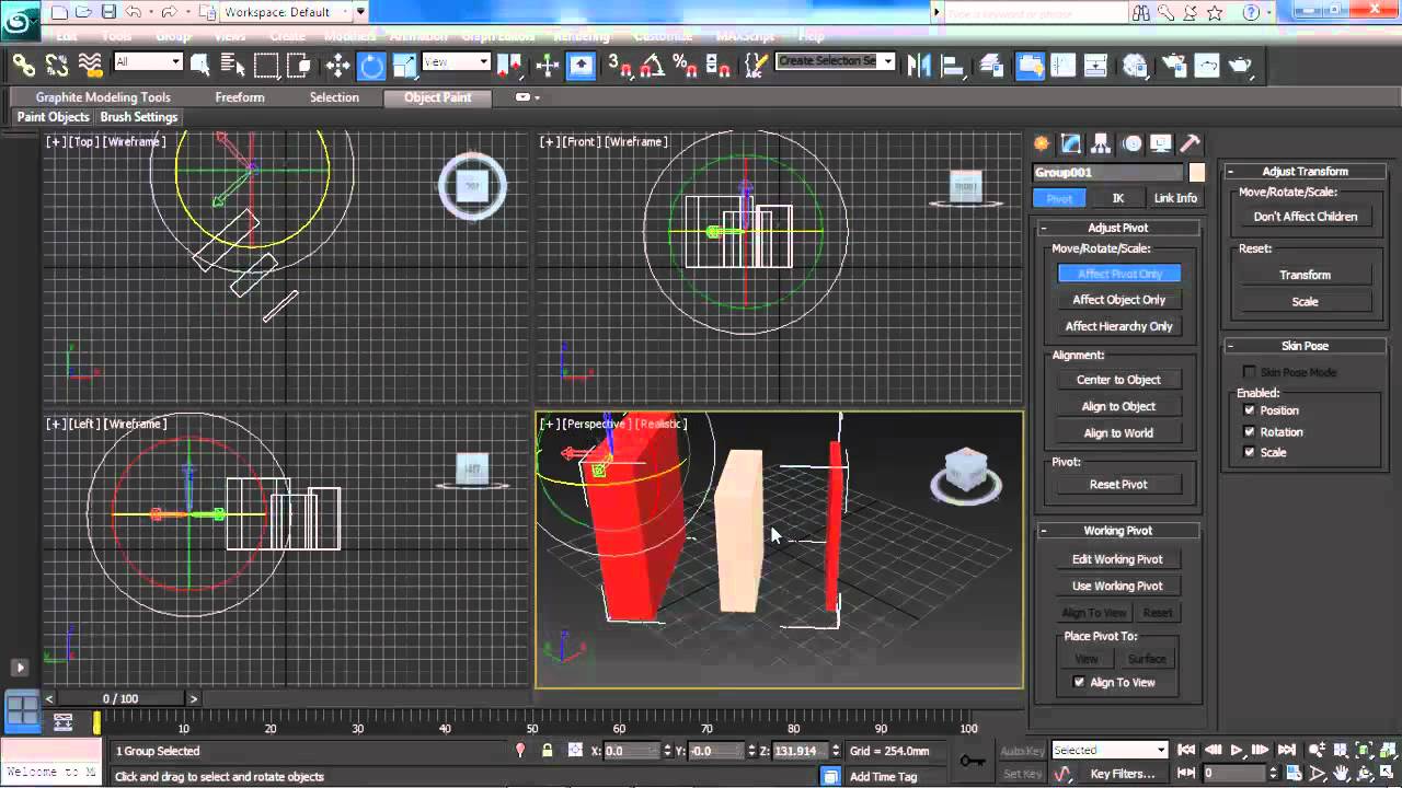 3ds max tutorial difference between Grouping and Attaching
