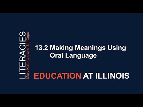 13.2 Making Meanings Using Oral Language