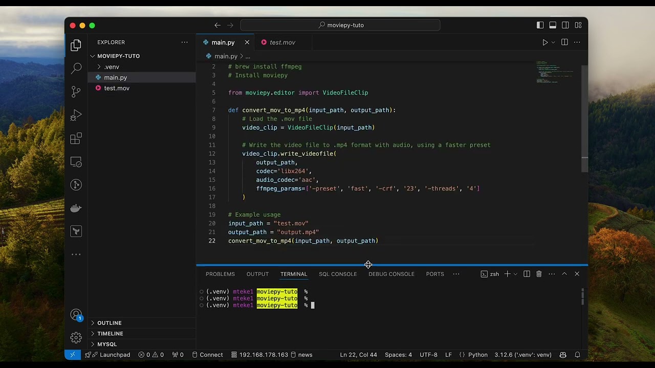 Convert your MOV files to MP4 with Python