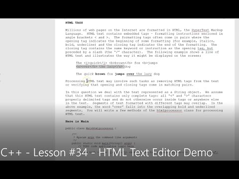 C++ - Lesson #34 - HTML Text Editor Demo