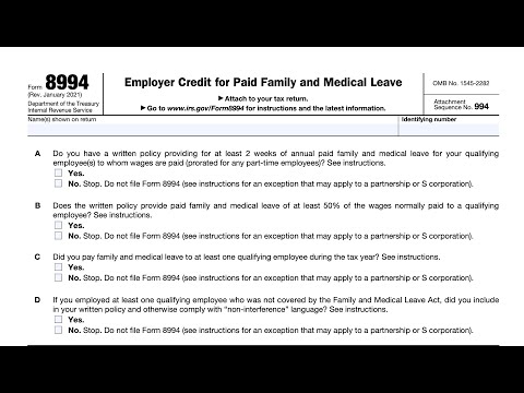 IRS Form 8994 walkthrough