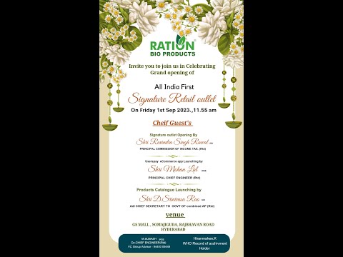 Ration Bio Products Grand Opening of All India First Signature Retail Outlet ll LIVE