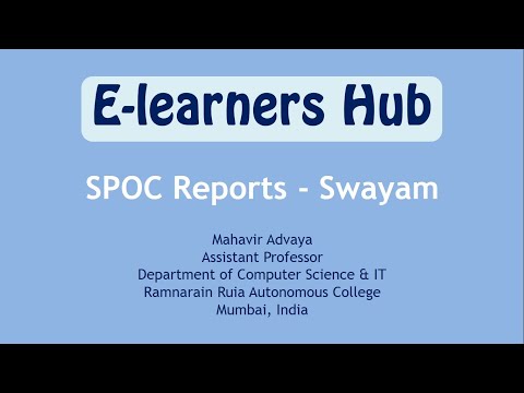 Swayam - SPOC Reports