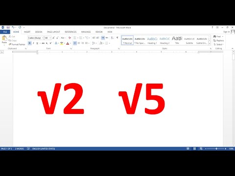 Square Root Symbol in MS Word