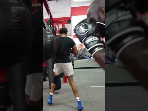 Throwback of Carlos Takam hitting the heavy bag... you hear coach dewey singing the war cry #boxing
