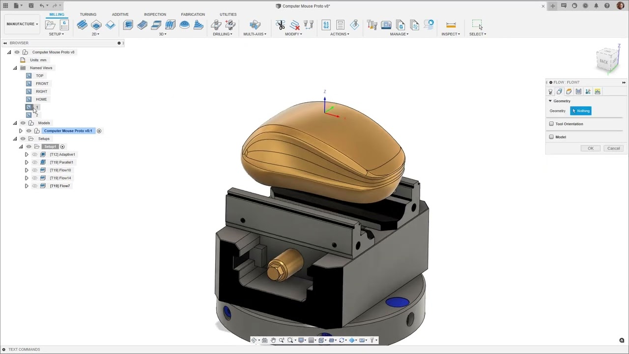 3 axis flow toolpath