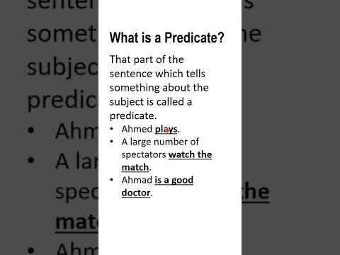 What is a predicate? Predicate in English grammar