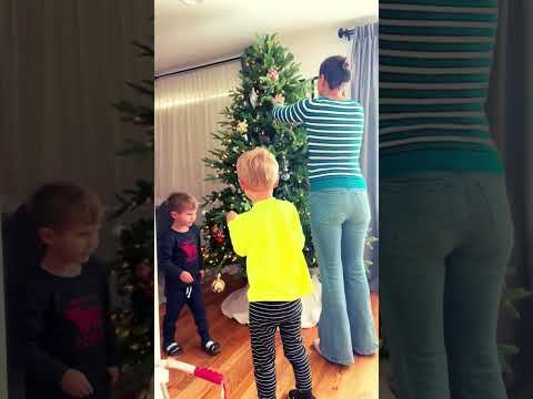 ✨ Our Christmas tree is up! And oh my, the twinkly lights in my little ones' eyes