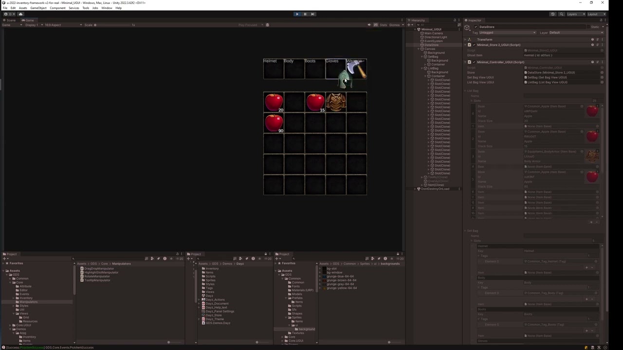 Unity - Inventory Framework UGUI support prototype
