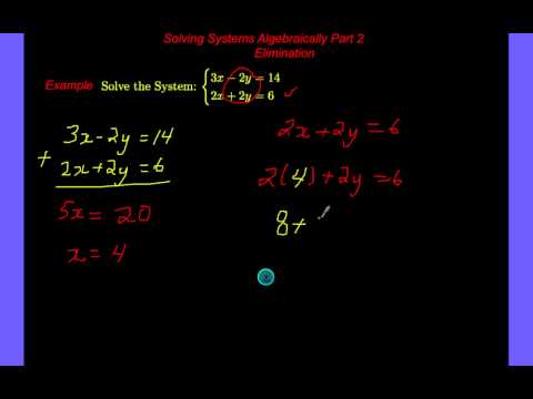 Solving Systems of Equations Algebraically