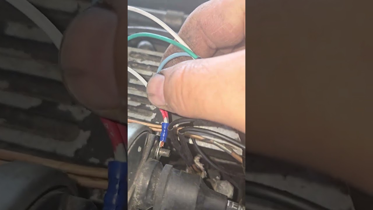 White mystery wire running side by side with + ignition coil wire & green temp sensor wire for ...