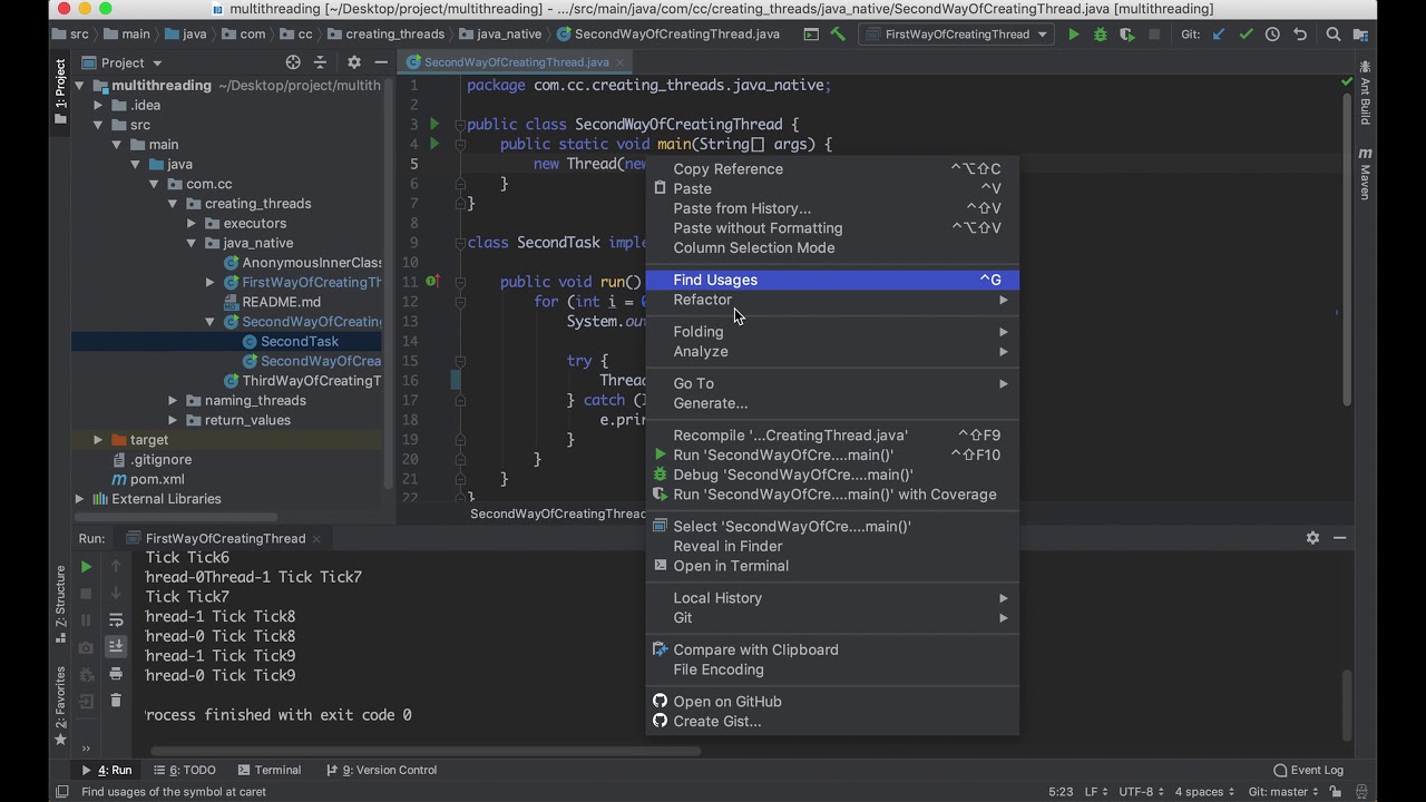Creating Threads in Java   - Native approach