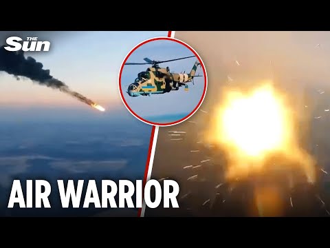 Cockpit cam captures moment Ukrainian helicopter gunship DOWNS Russian attack drone