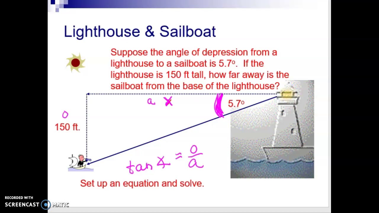 Right Triangle Trig Word Problems Notes Video