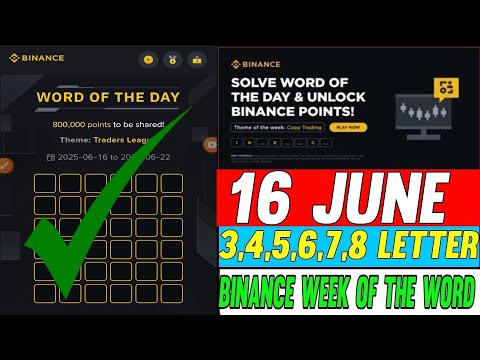Binance Word of the Day Answer Today 16 June 2025 | 7 Letter Binance Word of the Day Answer