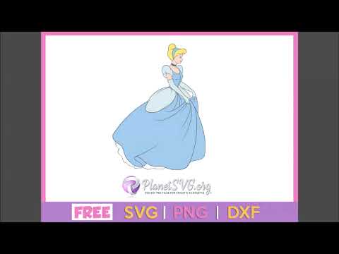 Cinderella Holding Dress SVG Free Download Cut File Cricut Silhouette Disney Princess PNG Clipart