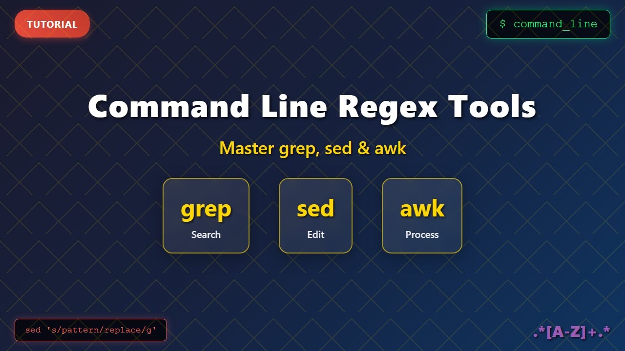 Command Line Regex Tools: grep, sed, & awk for Beginners