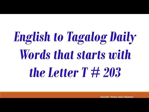 English to Tagalog Daily Words that starts with the Letter T # 203