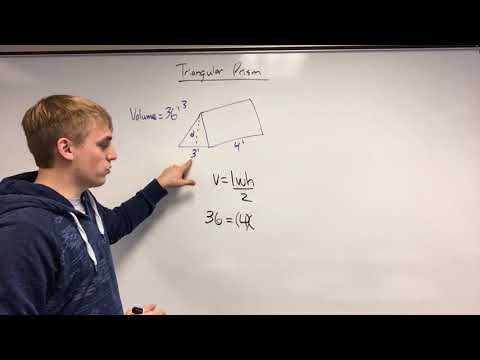 Finding the missing length on a triangular prism when given the volume
