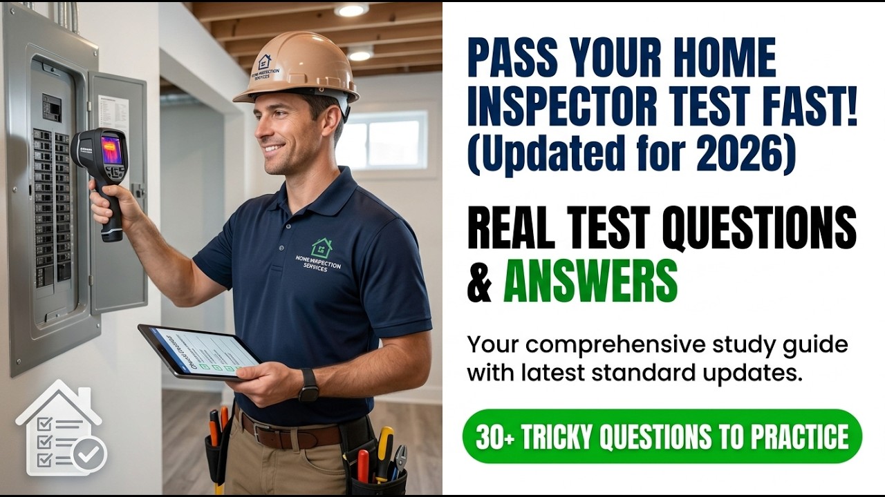 Pass the 2026 Home Inspector Exam: Real Practice Questions and Study Guide to Finish Fast