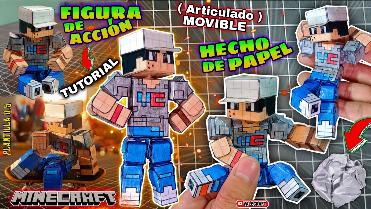How to make your own movable Minecraft figure (skin) made of paper - Papercraft Crafts