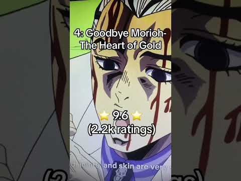 The top 10 highest rated JoJo episodes on IMDB #jojosbizzareadventure #anime #jjba #shorts