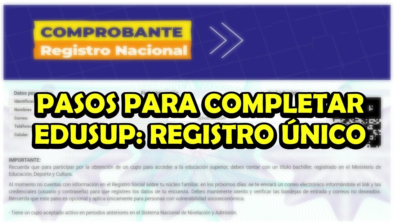Steps to Complete Edusup: Single Registration
