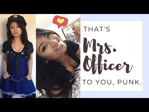 { Mrs. Officer } Halloween makeup, hair, and costume