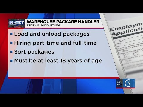 JOBS FOR CT: Warehouse package handler