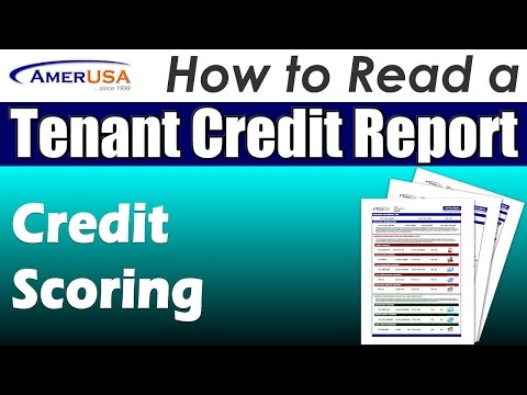 Credit Scoring - How to Read a Tenant Credit Report (Professional Landlords)