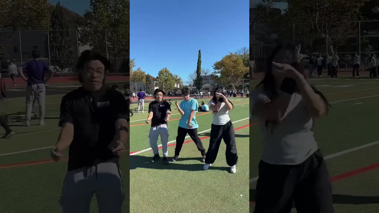 Dance party at nyc high school senior field day diml with friends viral tiktok video trend