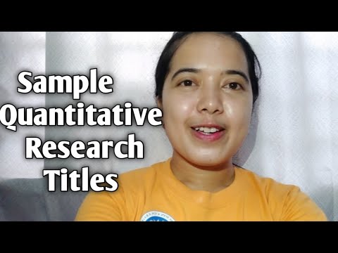 Sample Quantitative Research Titles
